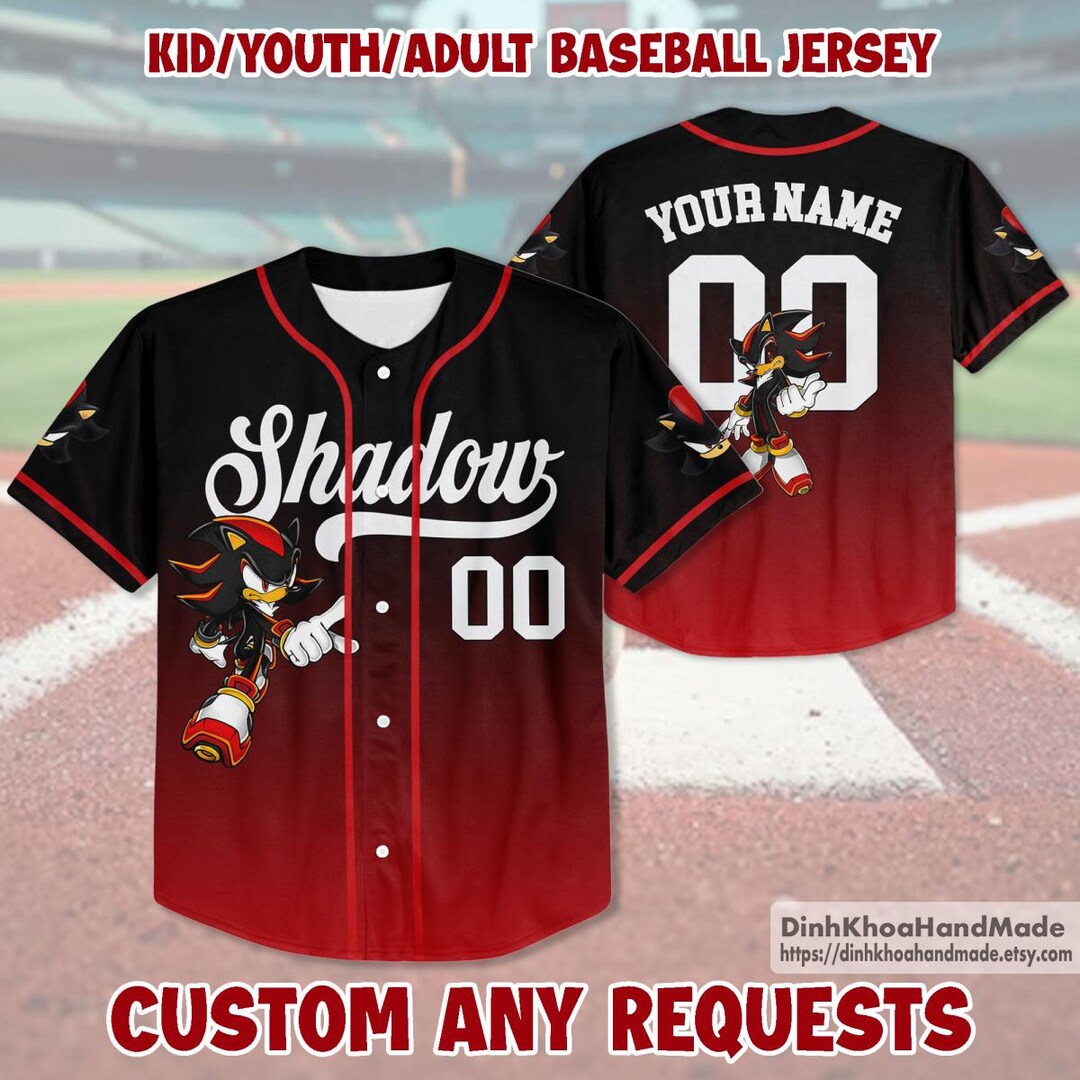 Personalized Personalized the Hedgehog Shadow Baseball Jersey, Shadow ...