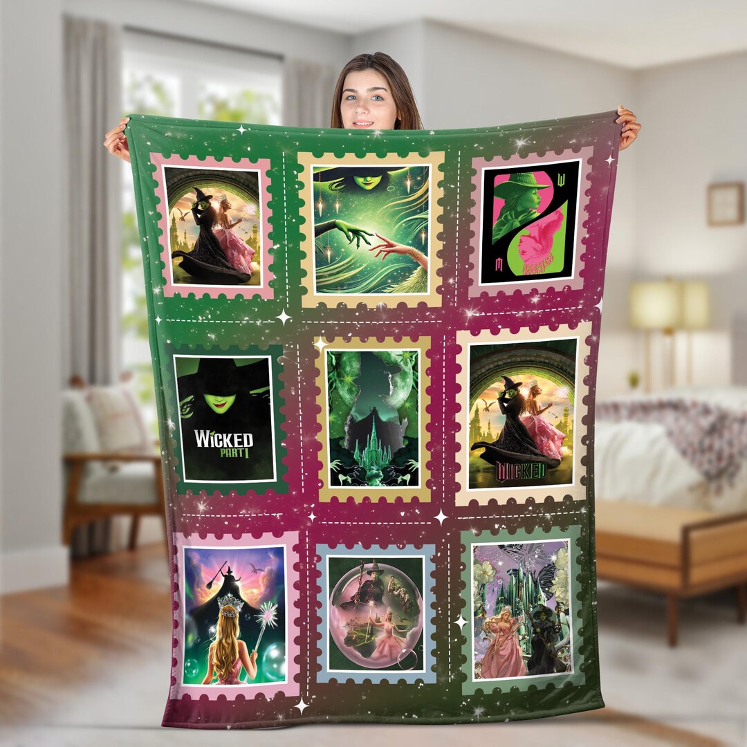 Personalized Wicked Musical Stamp Blanket, Changed for Good, Wicked the ...