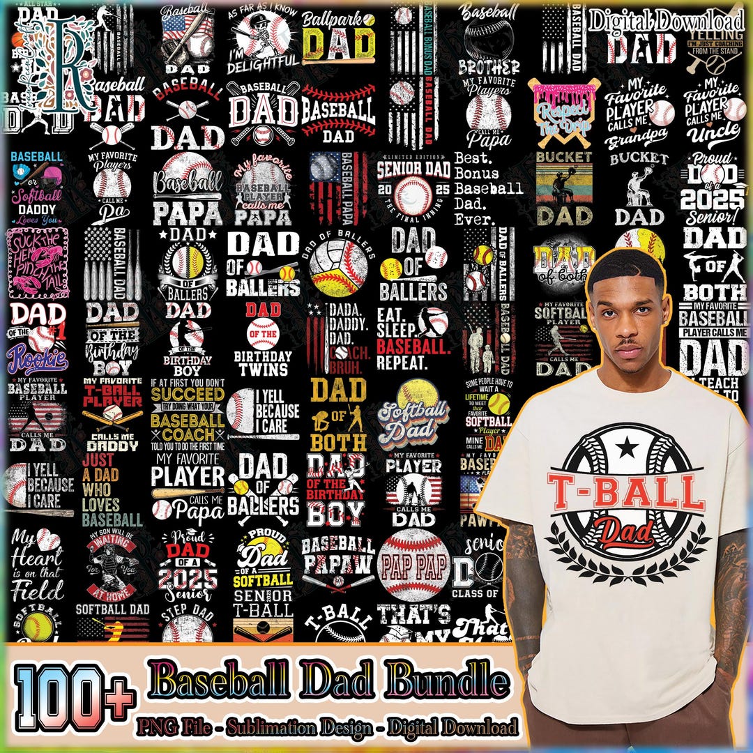 Baseball Dad PNG Bundle, Game Day Png, Father Day, Bucket Dad Png ...