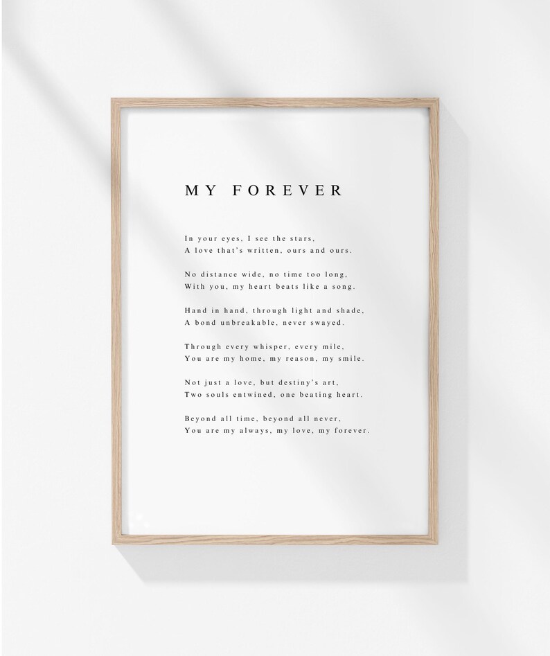 Printable Love Poem for Couples | Romantic Anniversary Gift | Digital ...