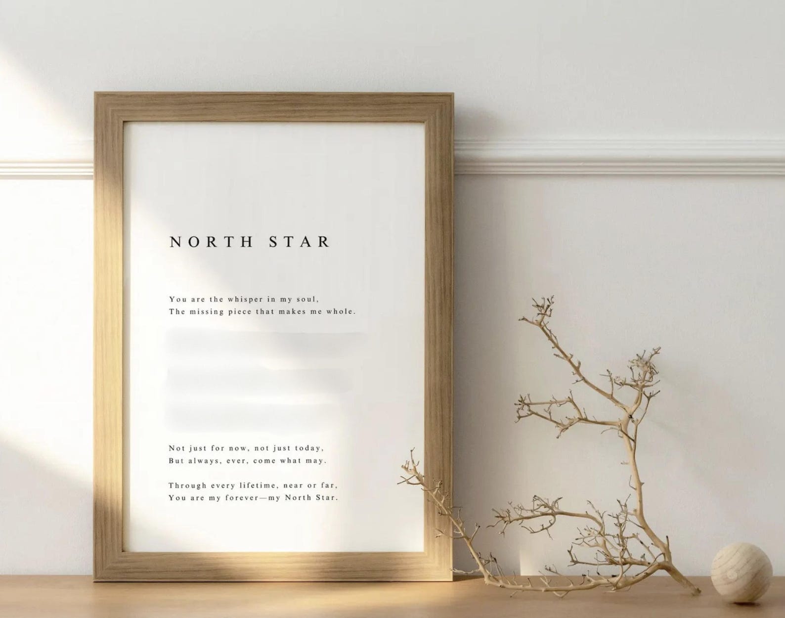 North Star Love Poem Printable | 8 X 10 Wall Art | Romantic Wall Art ...