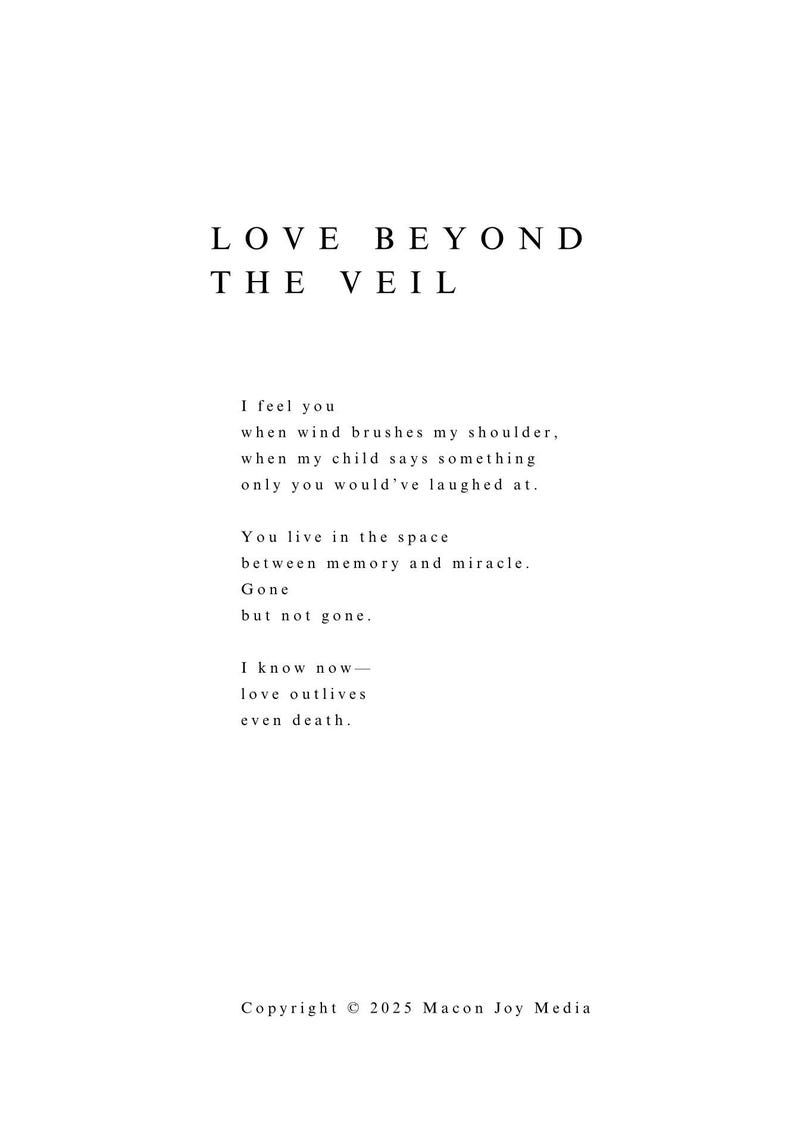 Love Beyond Grief Poem | Soulful Printable Poetry to Heal | Comfort and ...