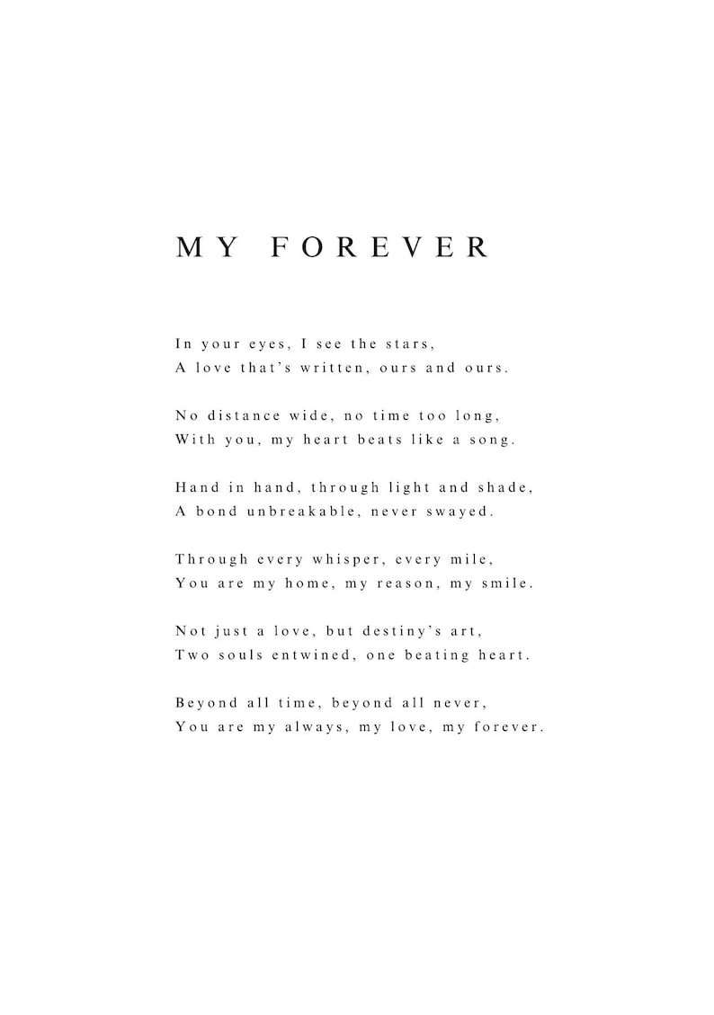 Printable Love Poem for Couples | Romantic Anniversary Gift | Digital ...