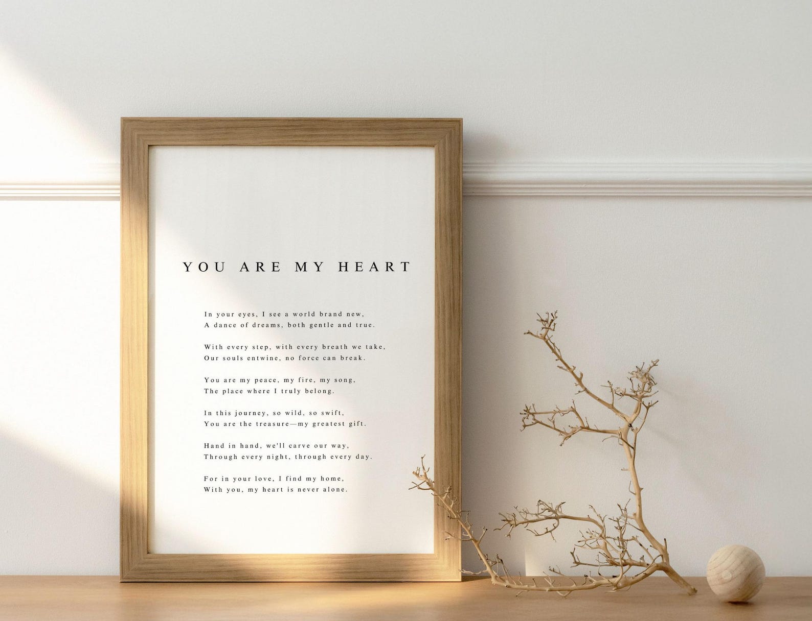 Printable Love Poem | Romantic Wall Art Couples | You Are My Heart ...