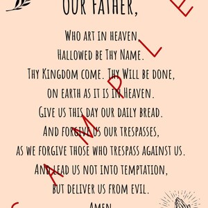 Our Father Prayer | Catholic Poster | 8.5 X 11 Inches - Etsy