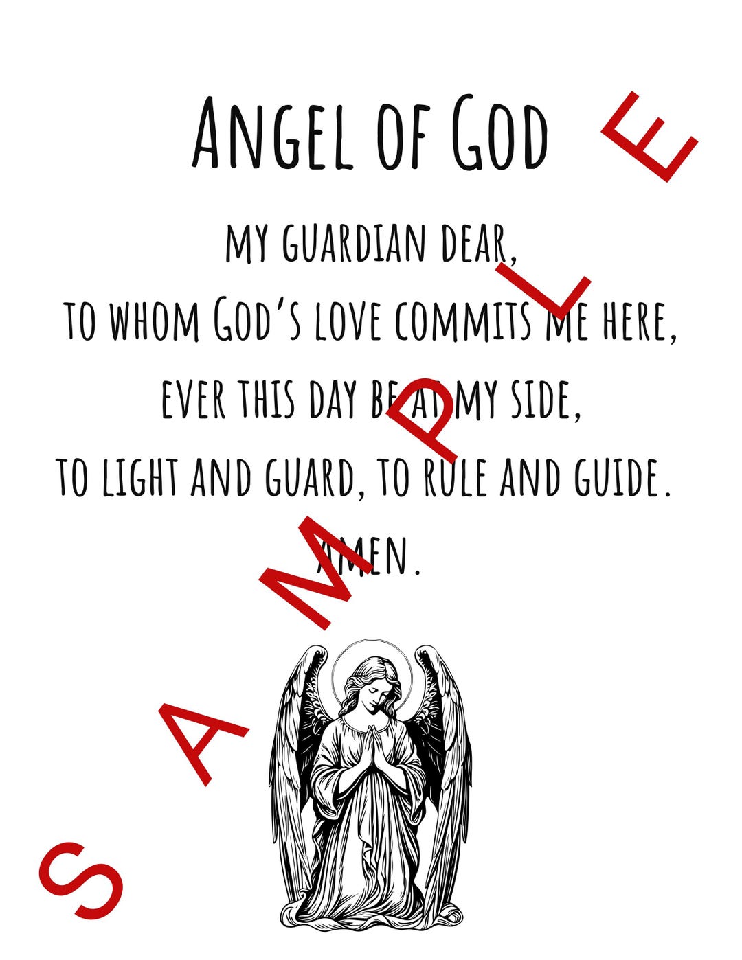 Guardian Angel Prayer | Catholic Poster | 8.5 X 11 Inches - Etsy
