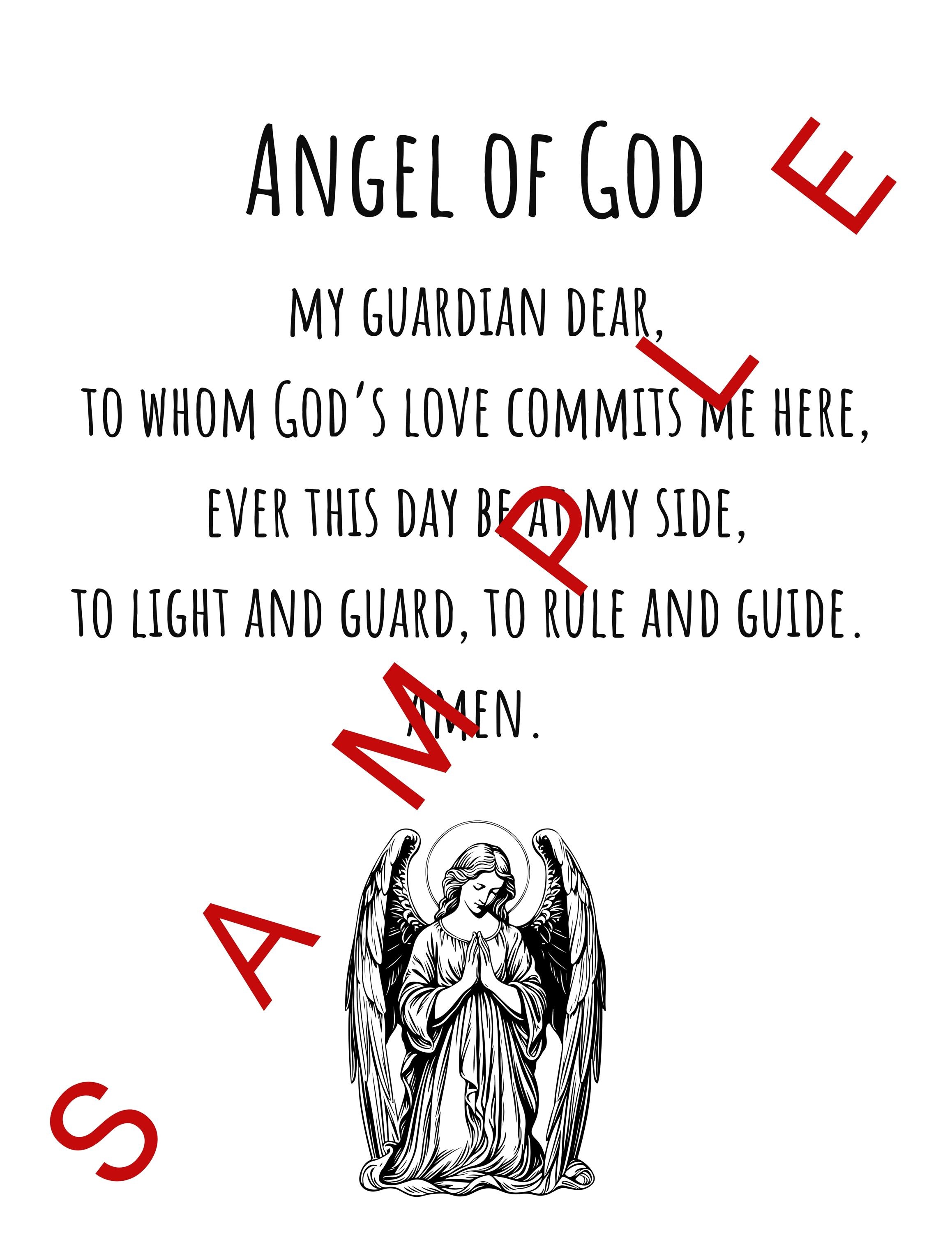 Guardian Angel Prayer | Catholic Poster | 8.5 X 11 Inches - Etsy
