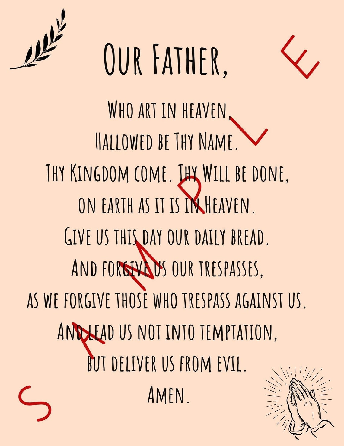 Our Father Prayer | Catholic Poster | 8.5 X 11 Inches - Etsy