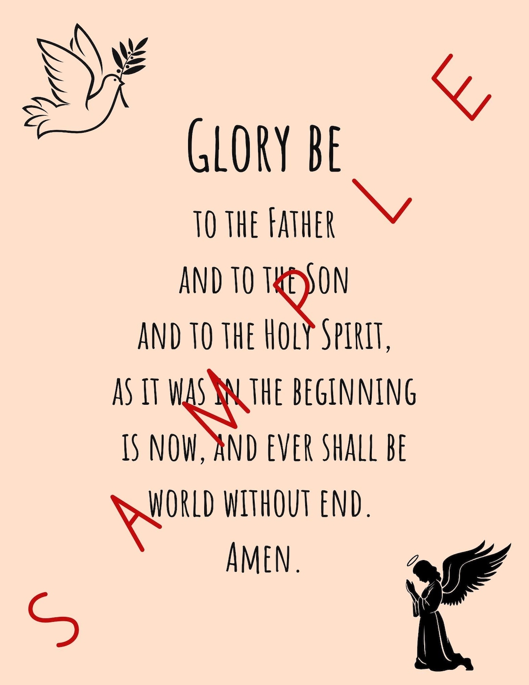 Glory Be Prayer | Catholic Poster | 8.5 X 11 Inches - Etsy