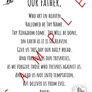 Our Father Prayer | Catholic Poster | 8.5 X 11 Inches - Etsy