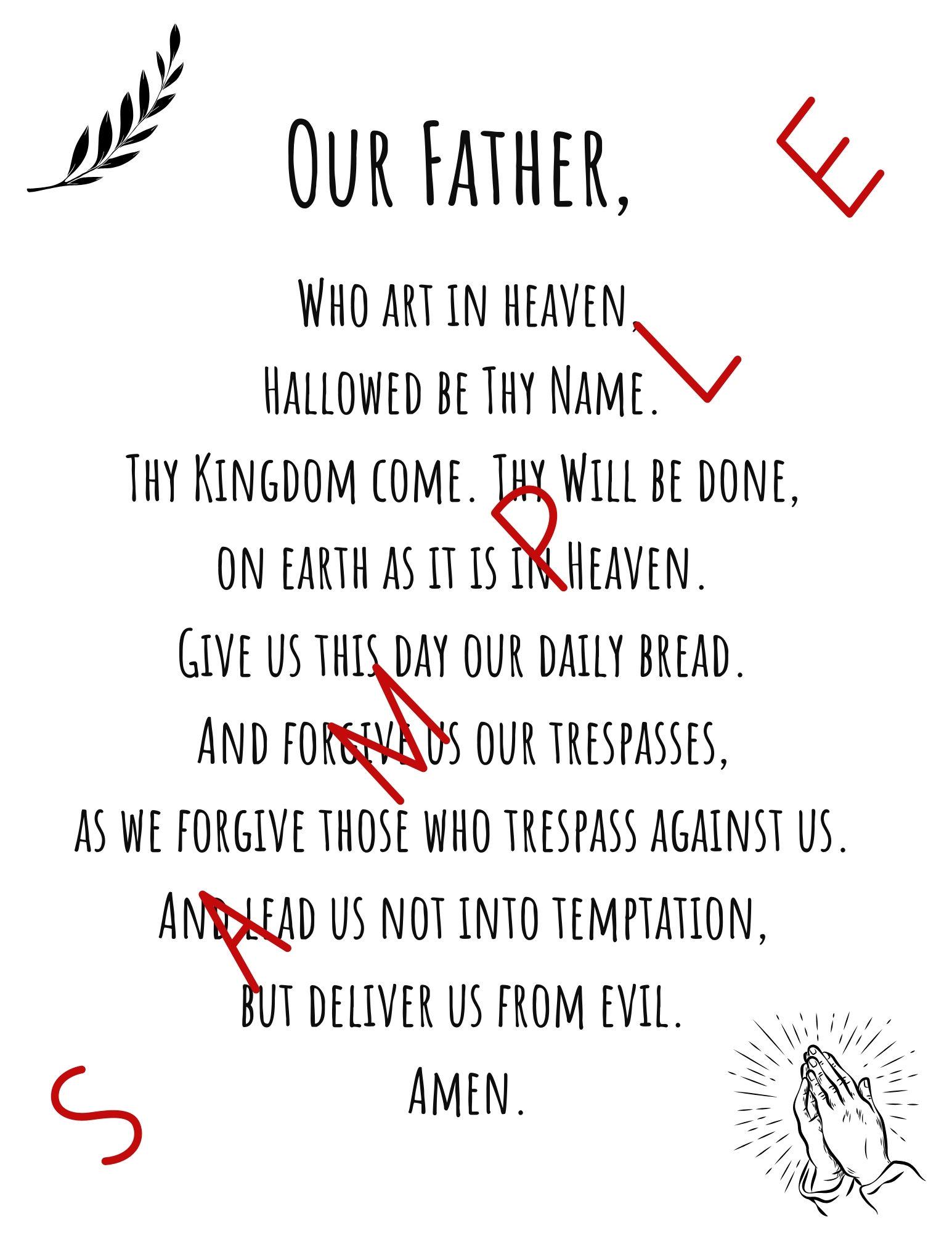 Our Father Prayer | Catholic Poster | 8.5 X 11 Inches - Etsy