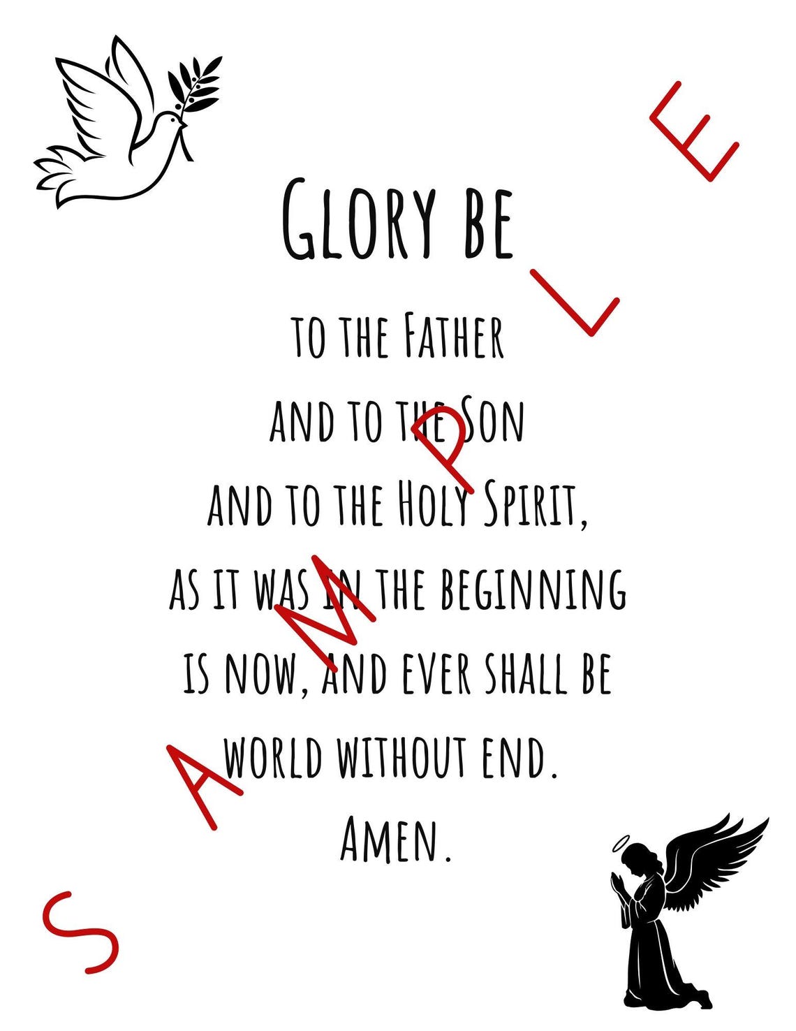 Glory Be Prayer | Catholic Poster | 8.5 X 11 Inches - Etsy