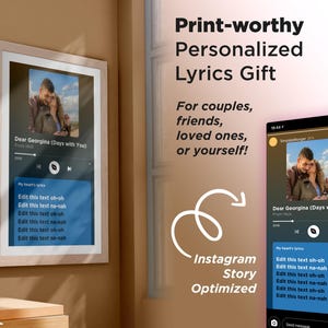 Spotify Style Lyrics Template | Editable Digital Poster | Custom Song ...
