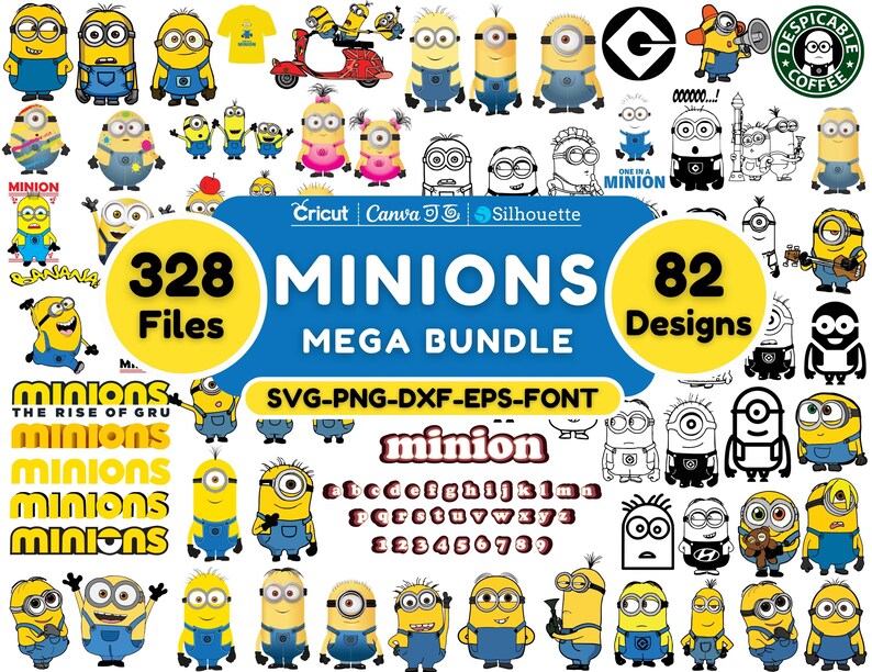 Mega Minions Svg Bundle, Minions Png, Minions Clipart, Despicable Svg ...