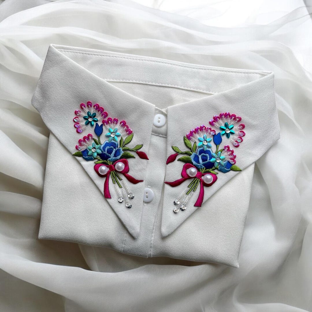 Hmong Collar Top Faux Tsho Dawb Cog Ci Woman Beaded U-shaped Bib Collar ...