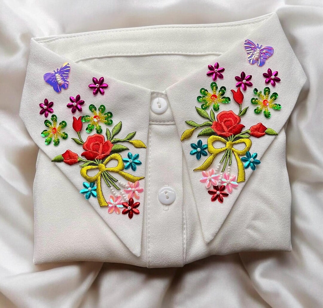 Hmong Collar Top Faux Tsho Dawb Cog Ci Women Beaded U-shaped Bib Collar ...