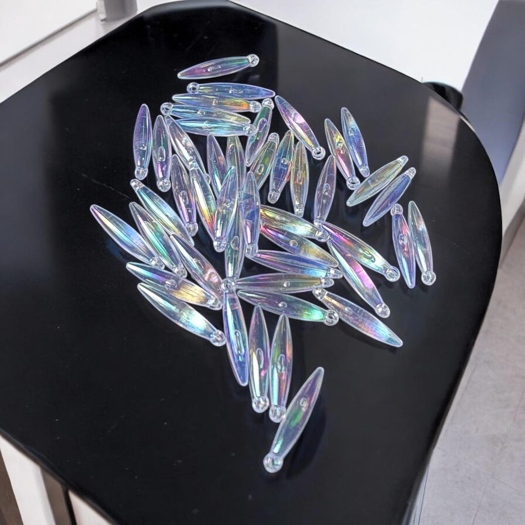 Bulk Hmong Beads - Clear AB Arrowhead Tube Beads – Small Bag, 250g, or ...