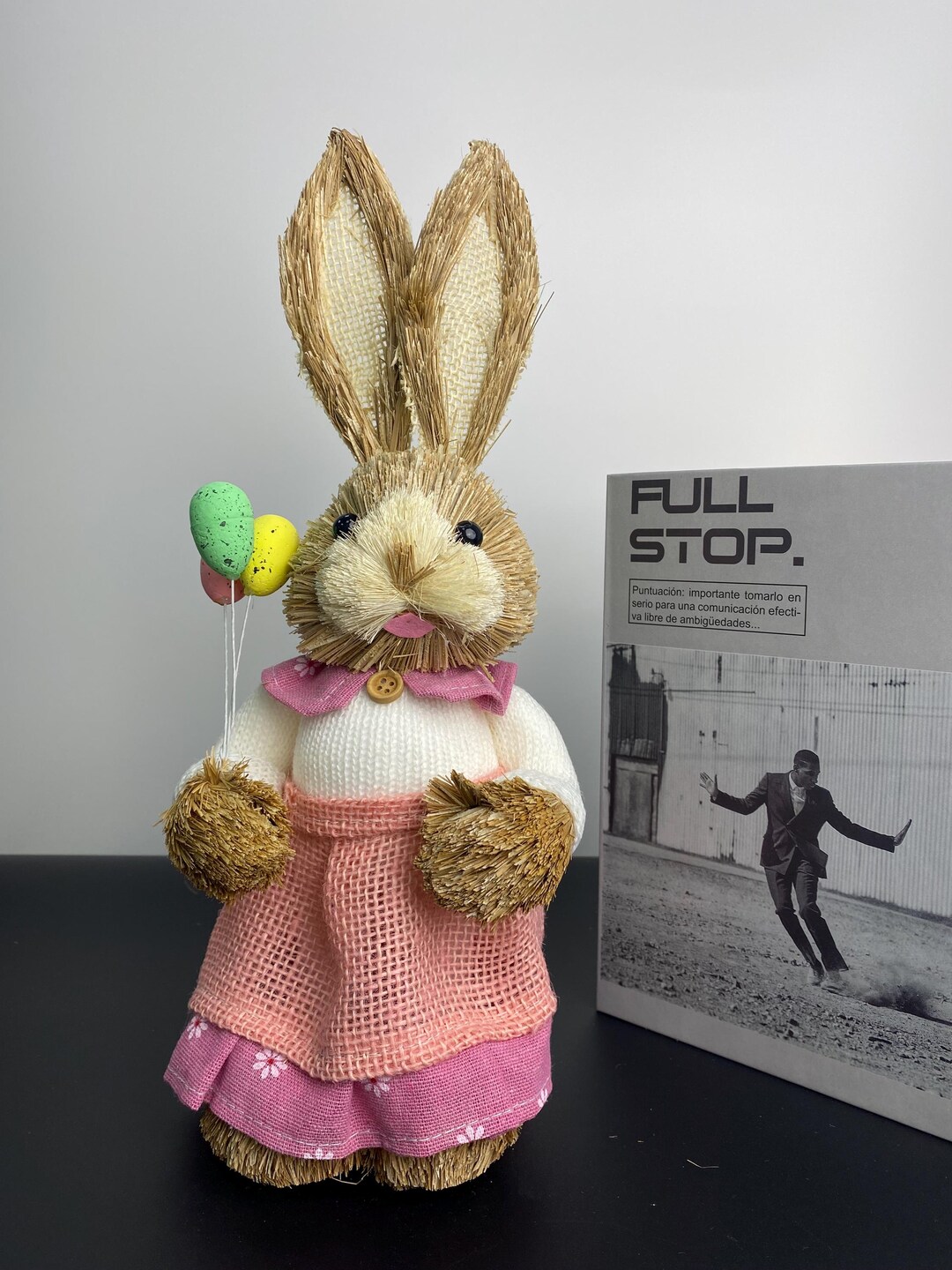 Original Handmade Reed Weaving Rabbit Photography Prop, Garden Balcony ...