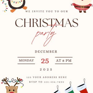 Cute Christmas Party Invitation - Etsy UK