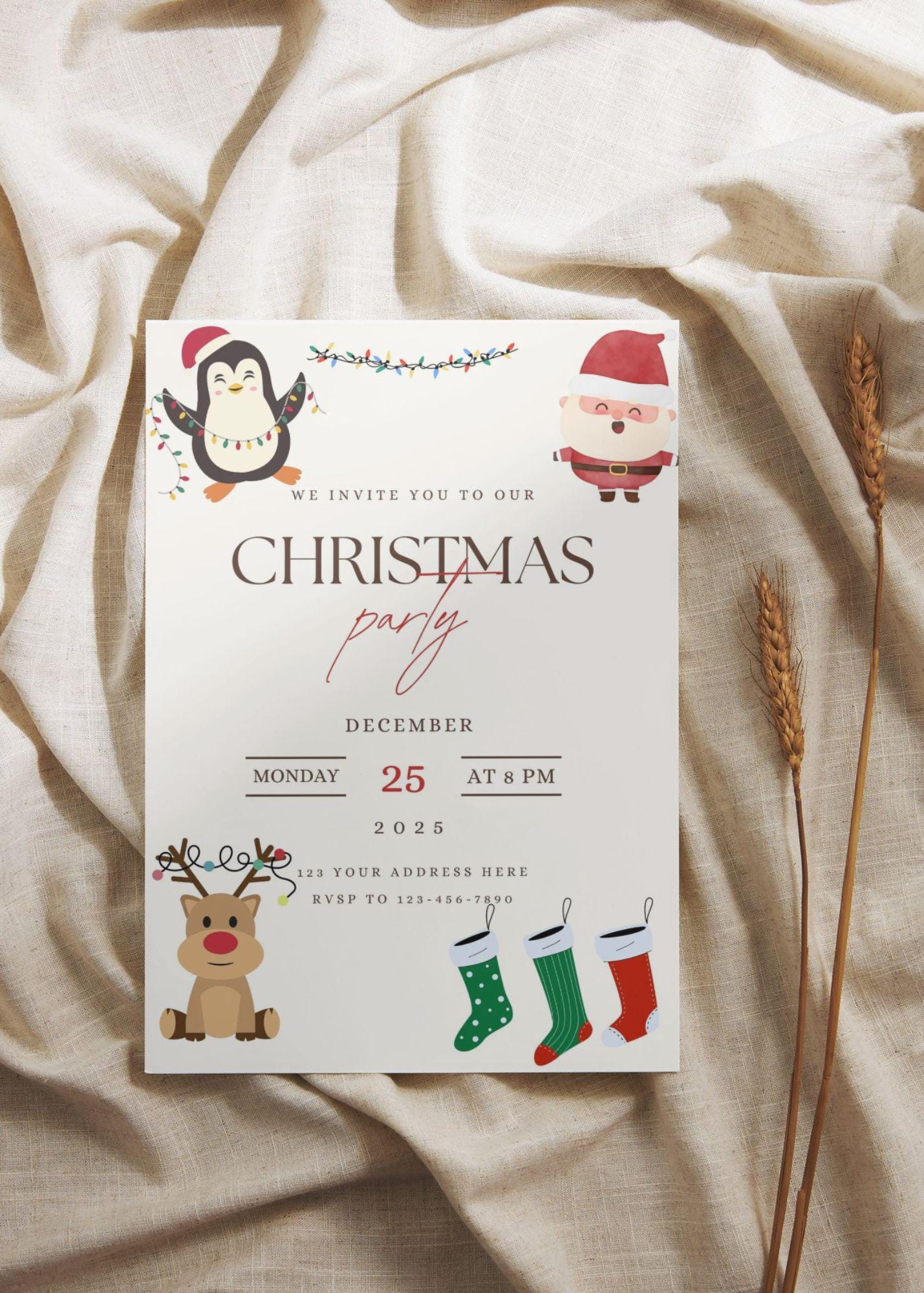 Cute Christmas Party Invitation - Etsy UK