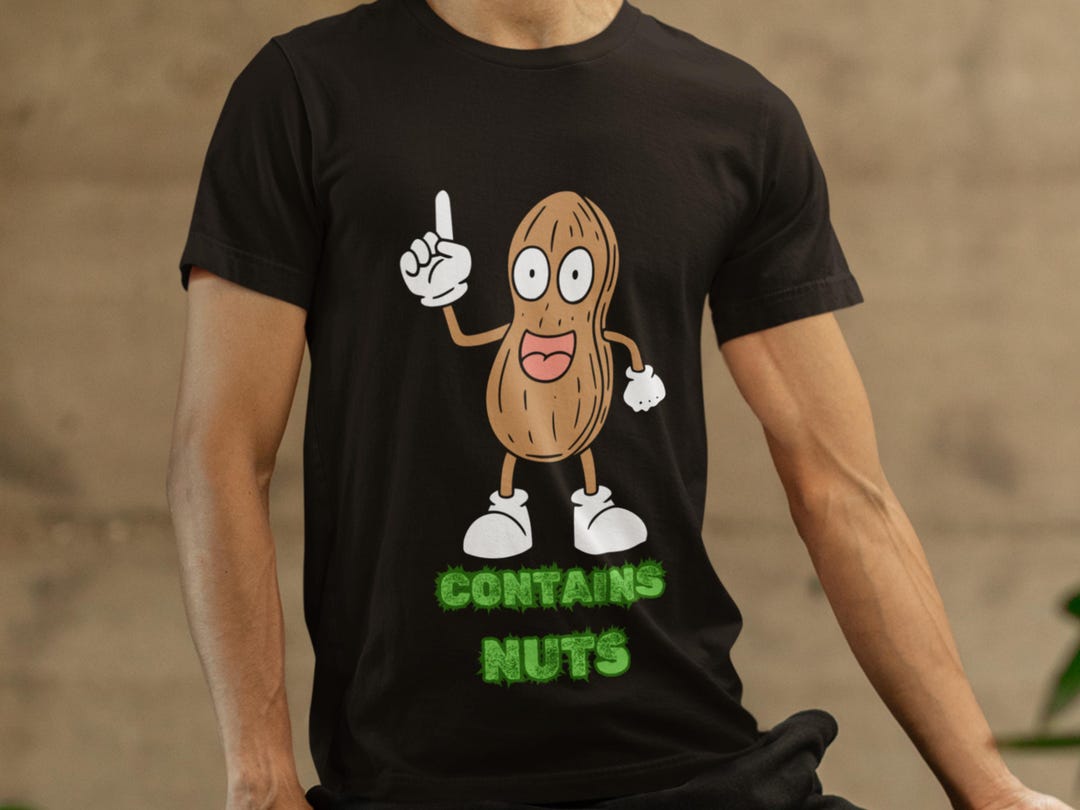 Funny Walking Peanut 'contains Nuts' Unisex Softstyle T-shirt, Men ...