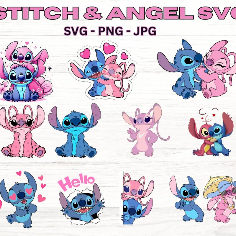 Stitch and Angel Png - Etsy