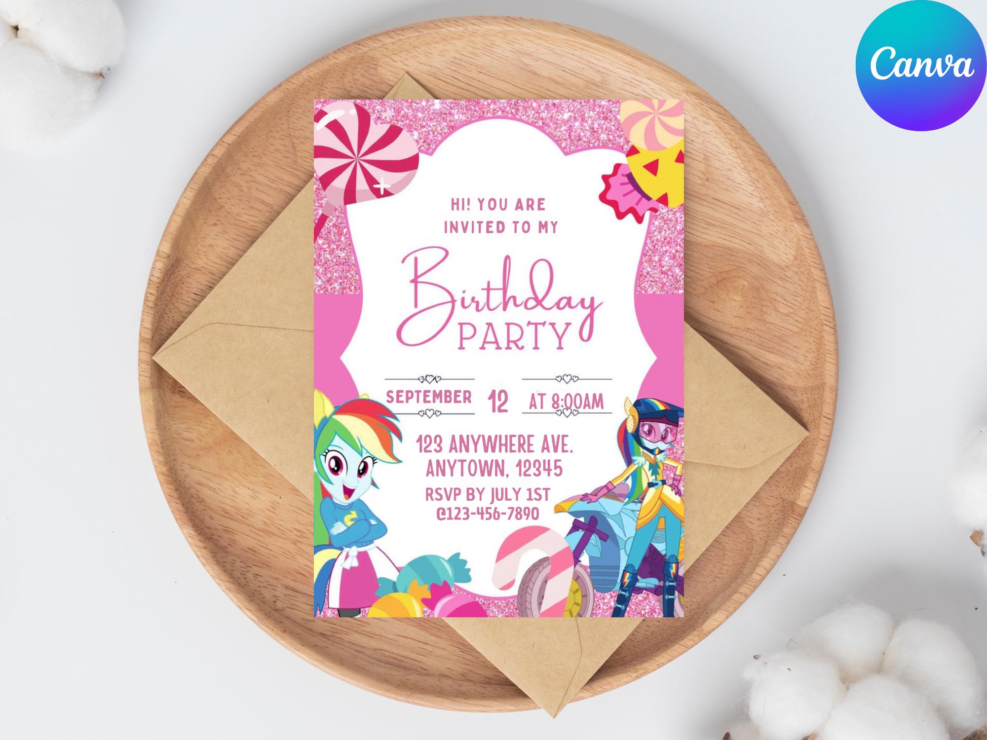 Editable My Little Pony Birthday Invitation | Little Pony Invite ...