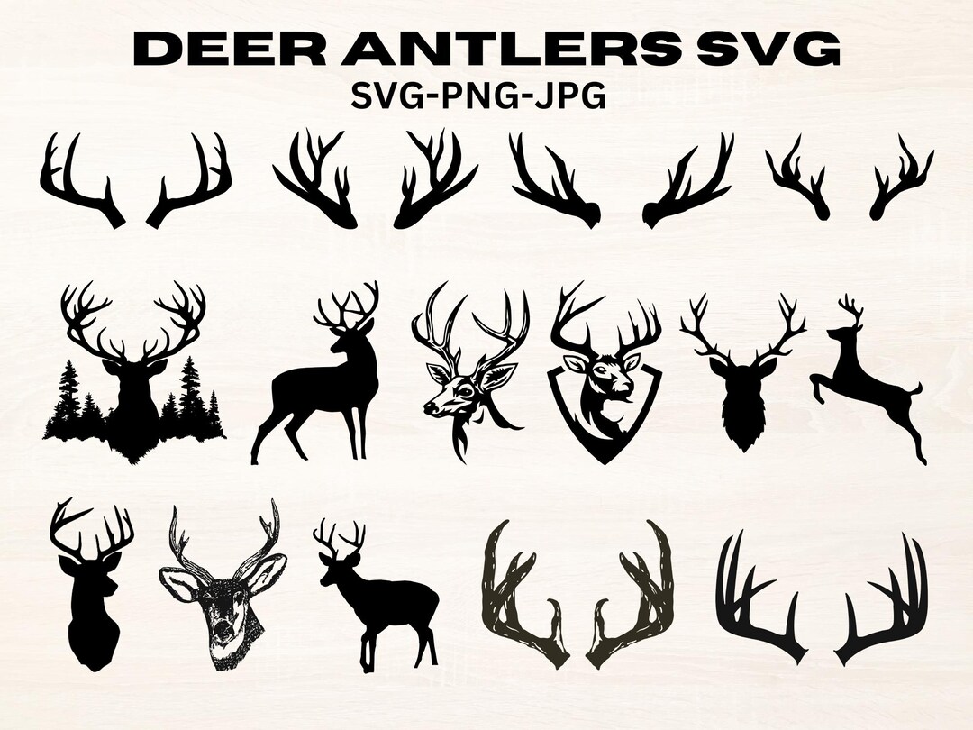 Deer Antlers SVG, Deer Antlers Clipart, Antlers Svg, Deer Antlers Cut ...