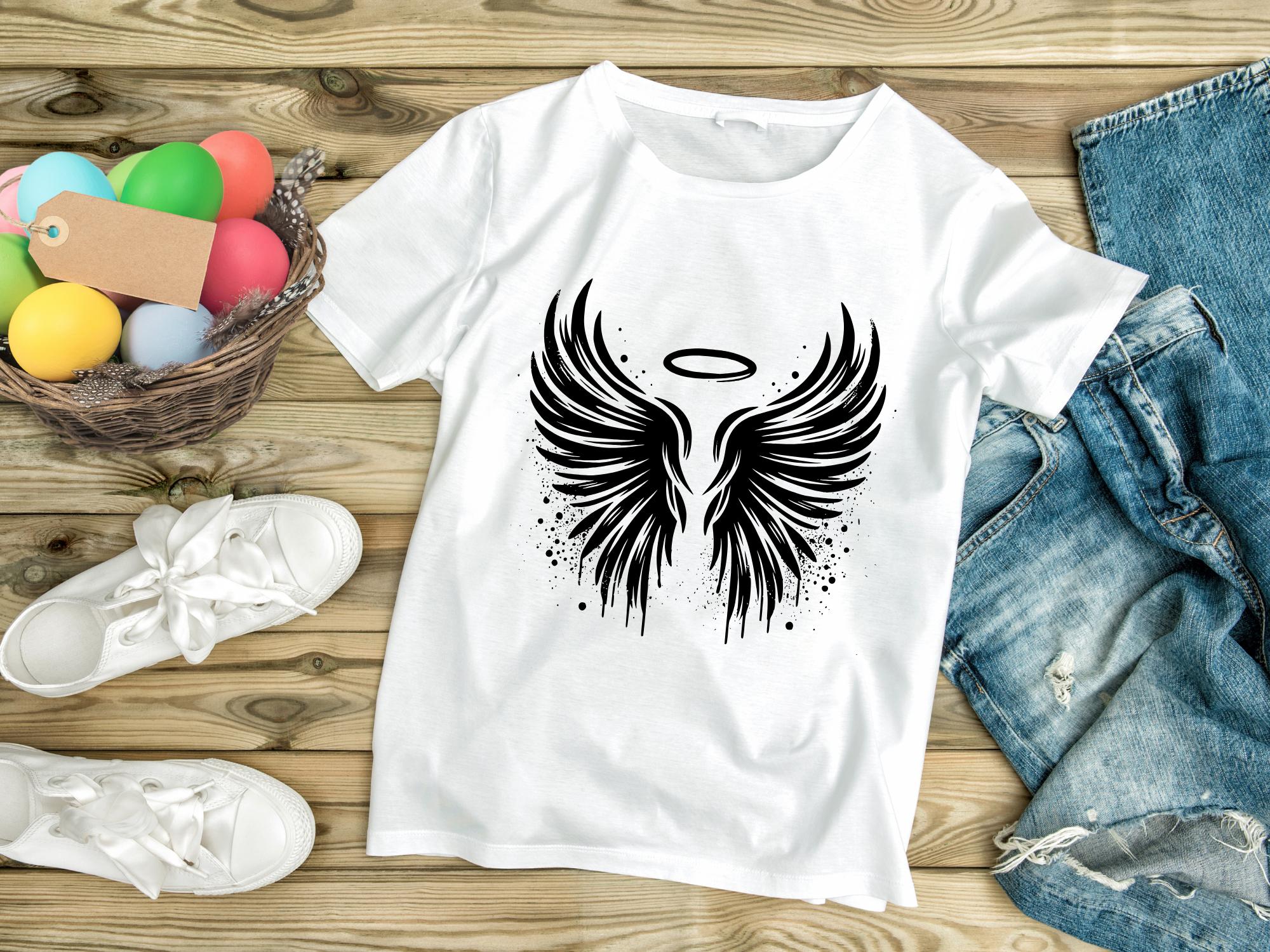 Angel Wings Svg ,angel Wings Svg Bundle, Wings Outline, Wings and Halo ...