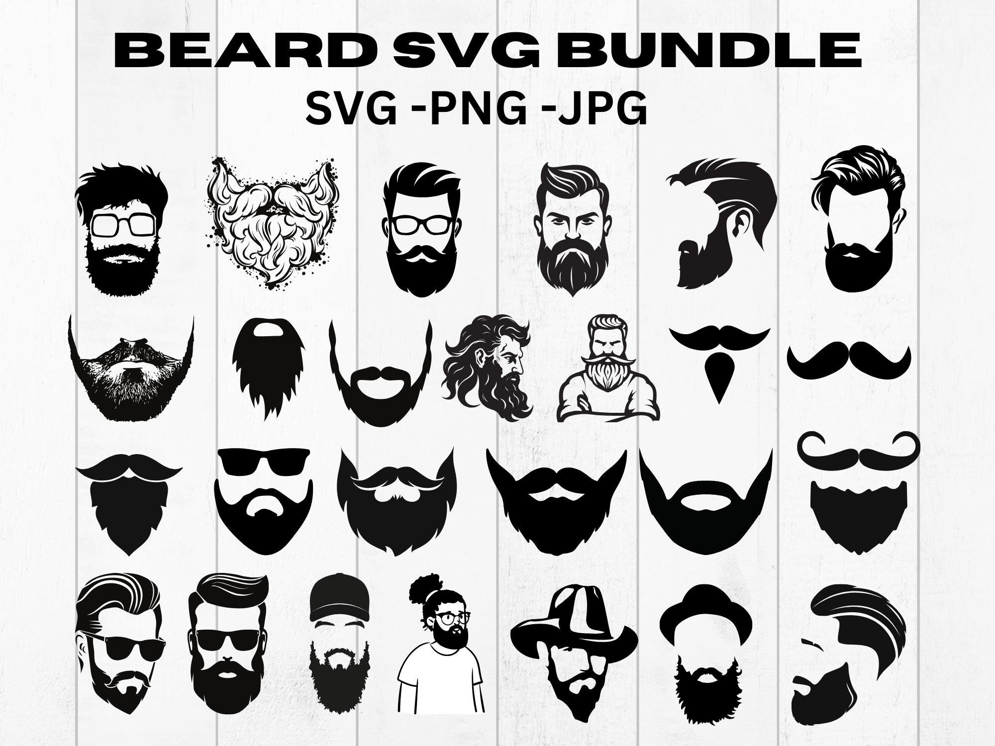 Beard Svg ,beard Clipart ,beard Svg Bundle ,beard Silhouette ,beard ...