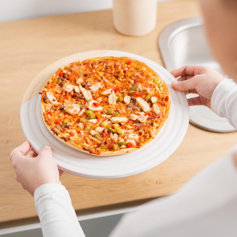 Handmade Ceramic White Serving Platter: 12" Appetizer Tray or Pizza ...