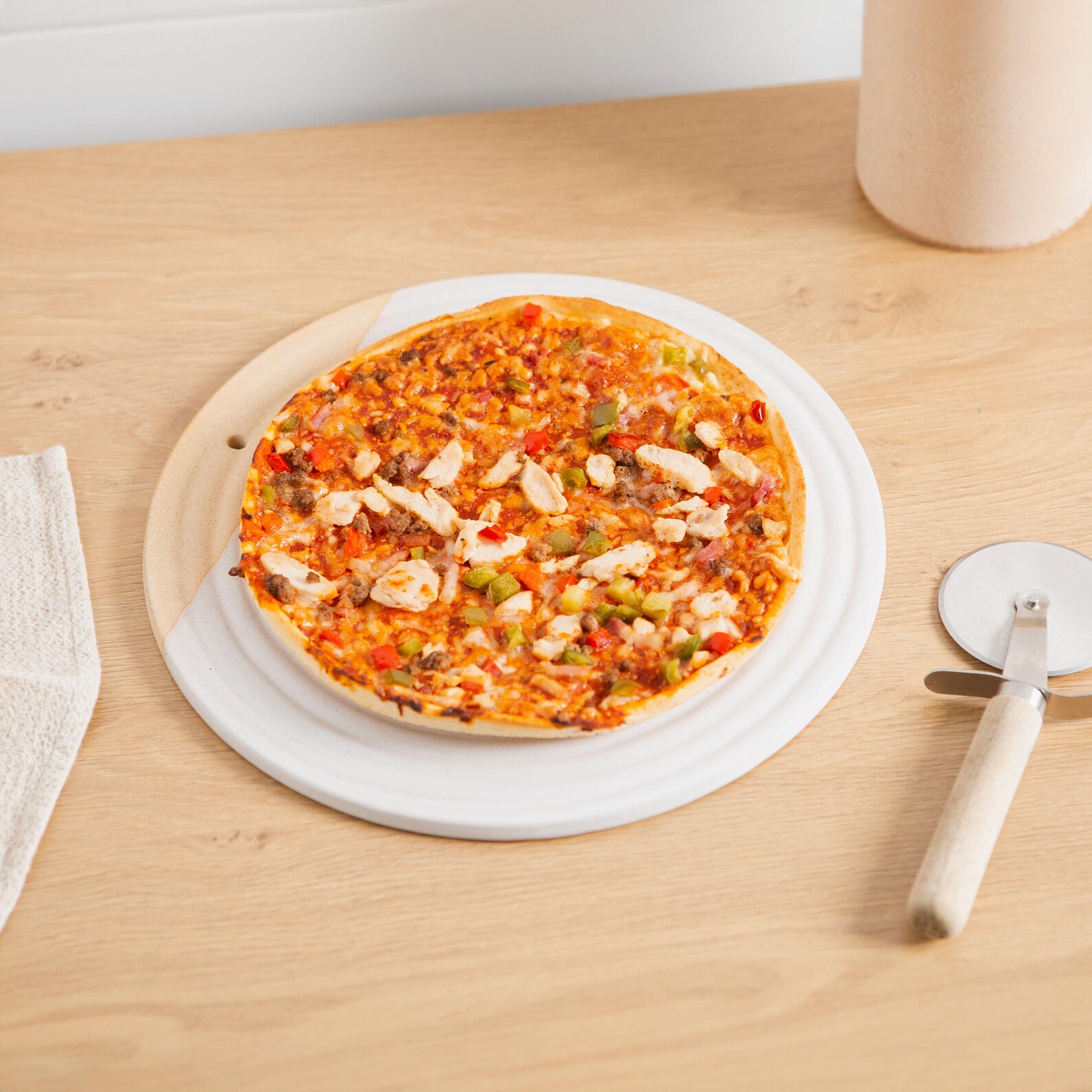 Ceramic Pizza Stone Tray 12 Elegant Round Serving Platter Hostess Gift ...