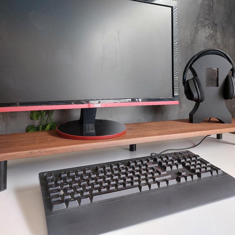 Monitor Stand - Wood Monitor Riser, Solid Wood Desk Shelf, Laptop ...