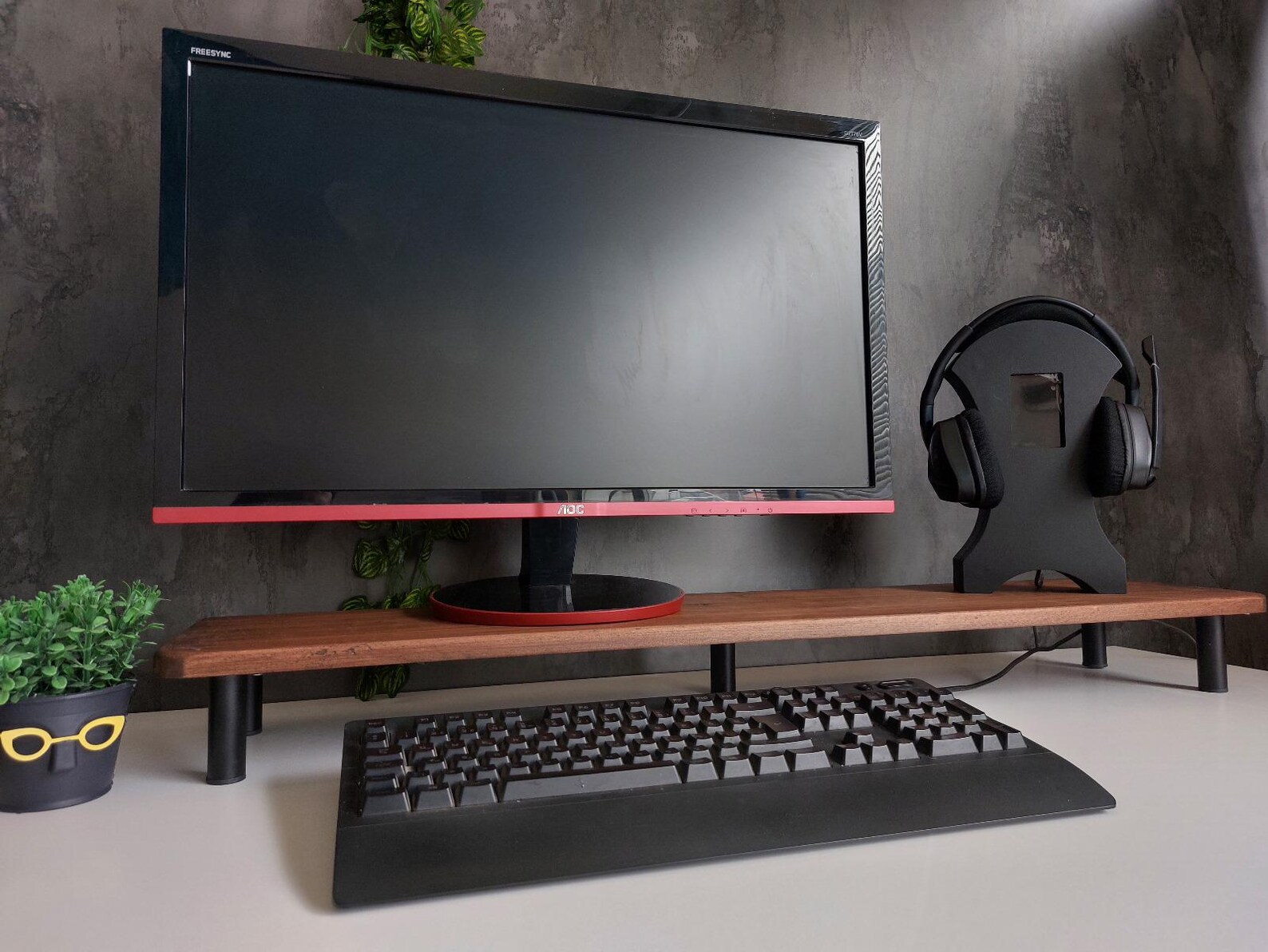 Monitor Stand - Wood Monitor Riser, Solid Wood Desk Shelf, Laptop ...