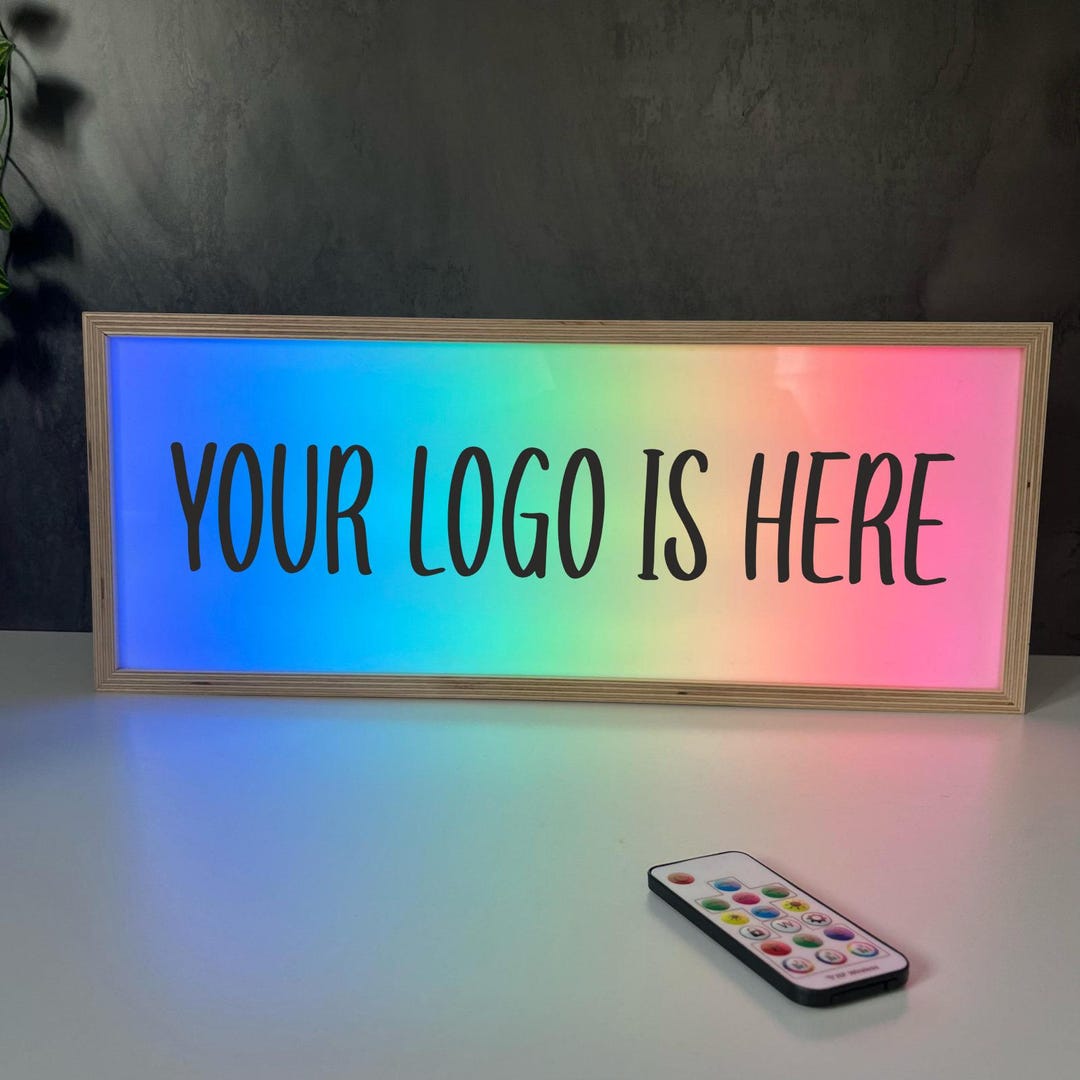 Personalized Wooden Lightbox Sign,custom Business Sign,company Logo Led ...