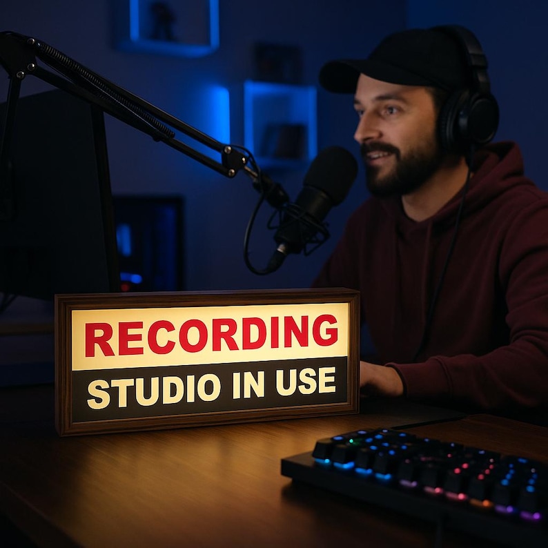 LED Recording Studio Sign | Soundproof Room Light Box | Studio in Use ...