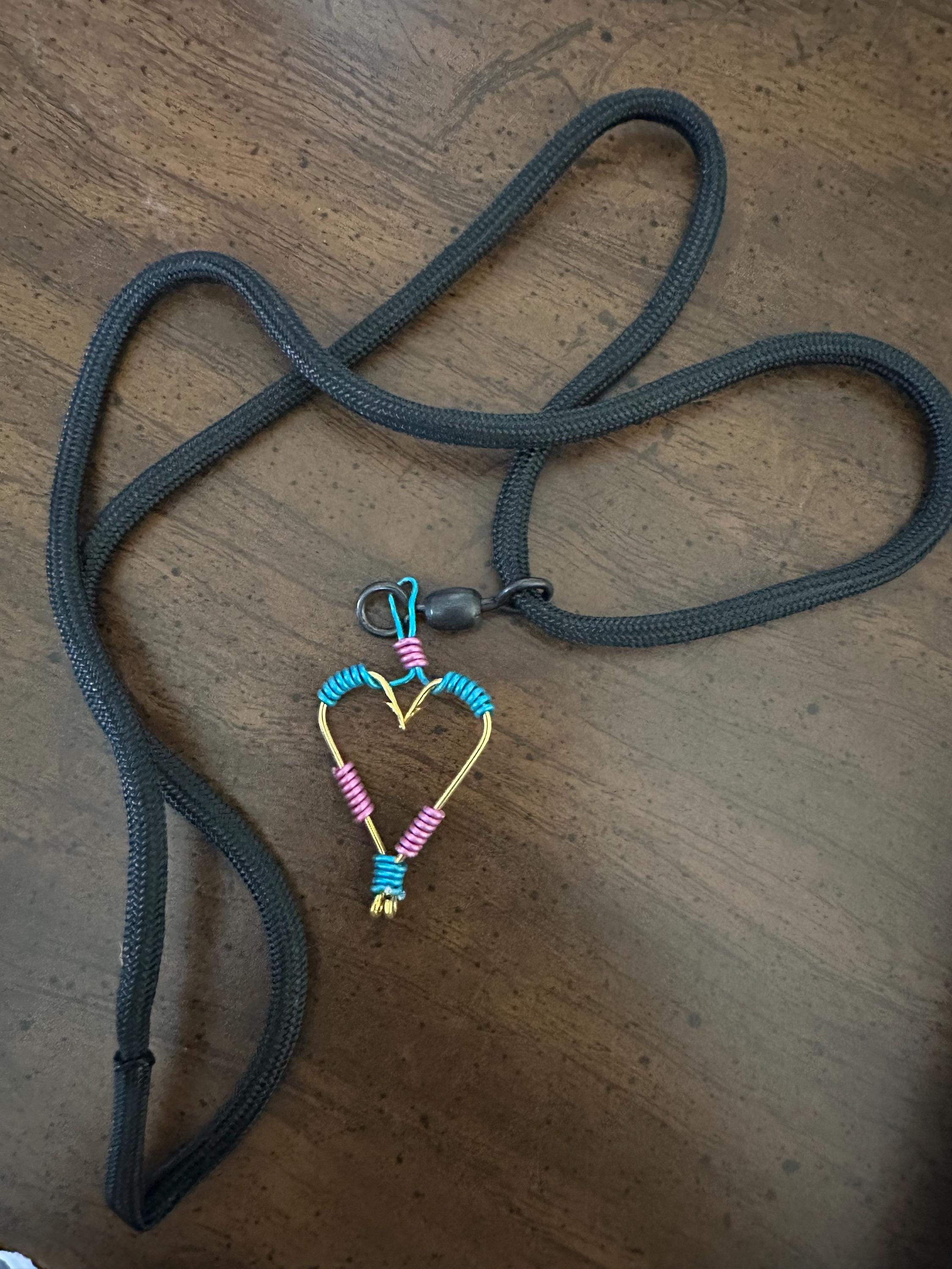 Fish Hook Heart Necklace - Etsy