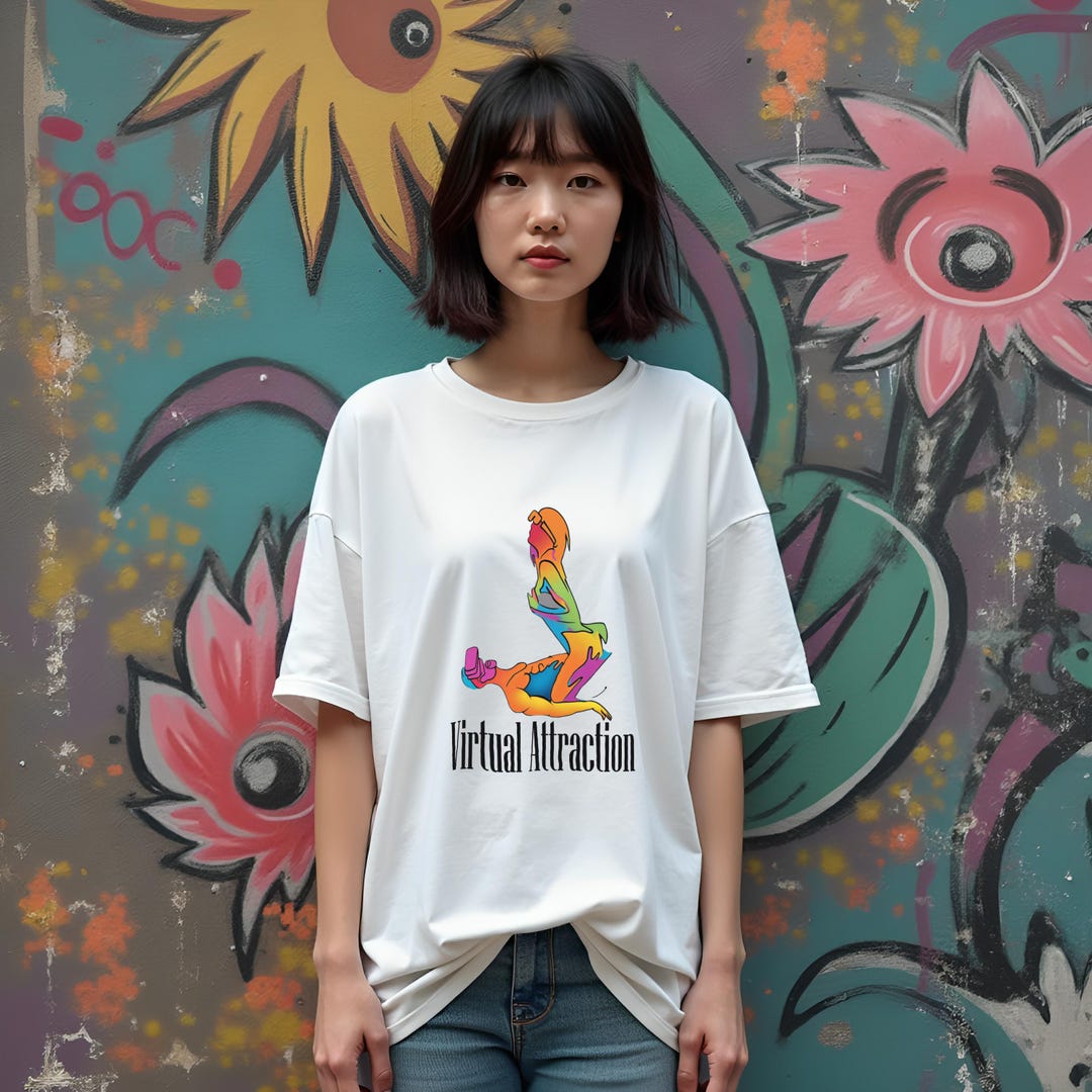 VR T-shirt | Virtual Attraction Tee for Gamers | Funny Gamer Couple ...