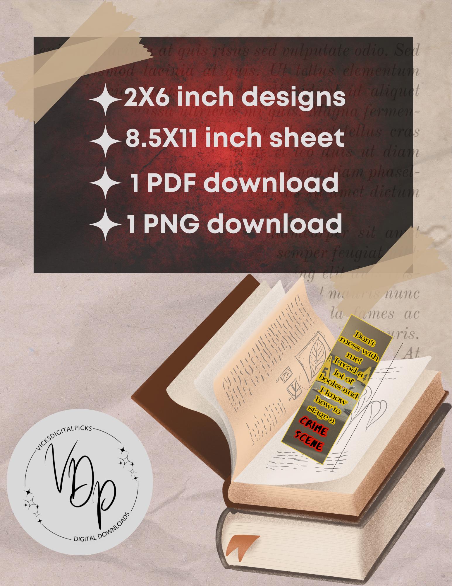 Crime/thriller Printable Bookmarks-print From Home! - Etsy