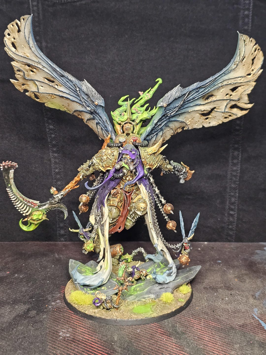 Painted Warhammer 40k Model: Mortarion Death Guard Commander - Etsy