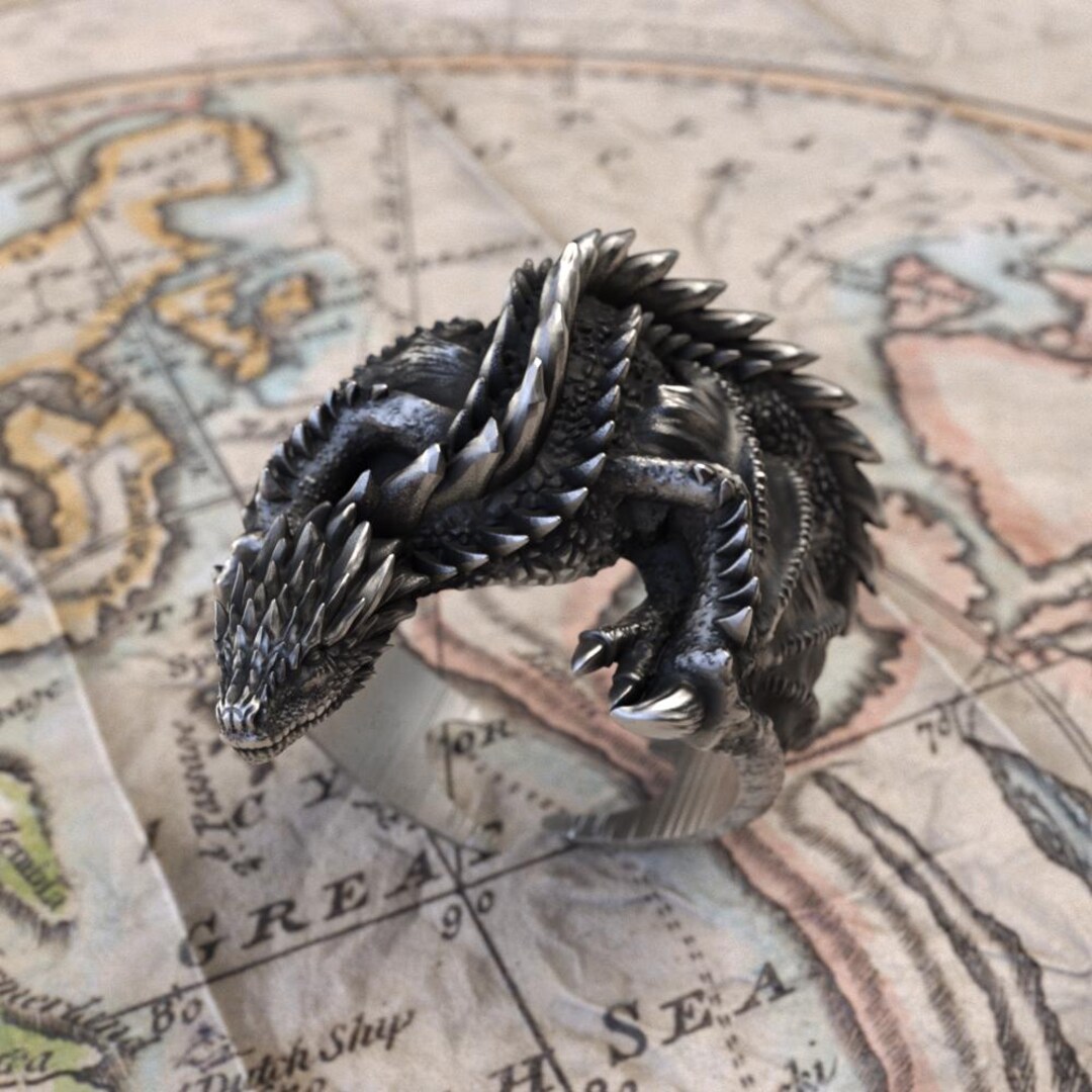 Gothic Dragon Silver Ring, Fantasy Statement Jewelry (unisex Sizes) - Etsy
