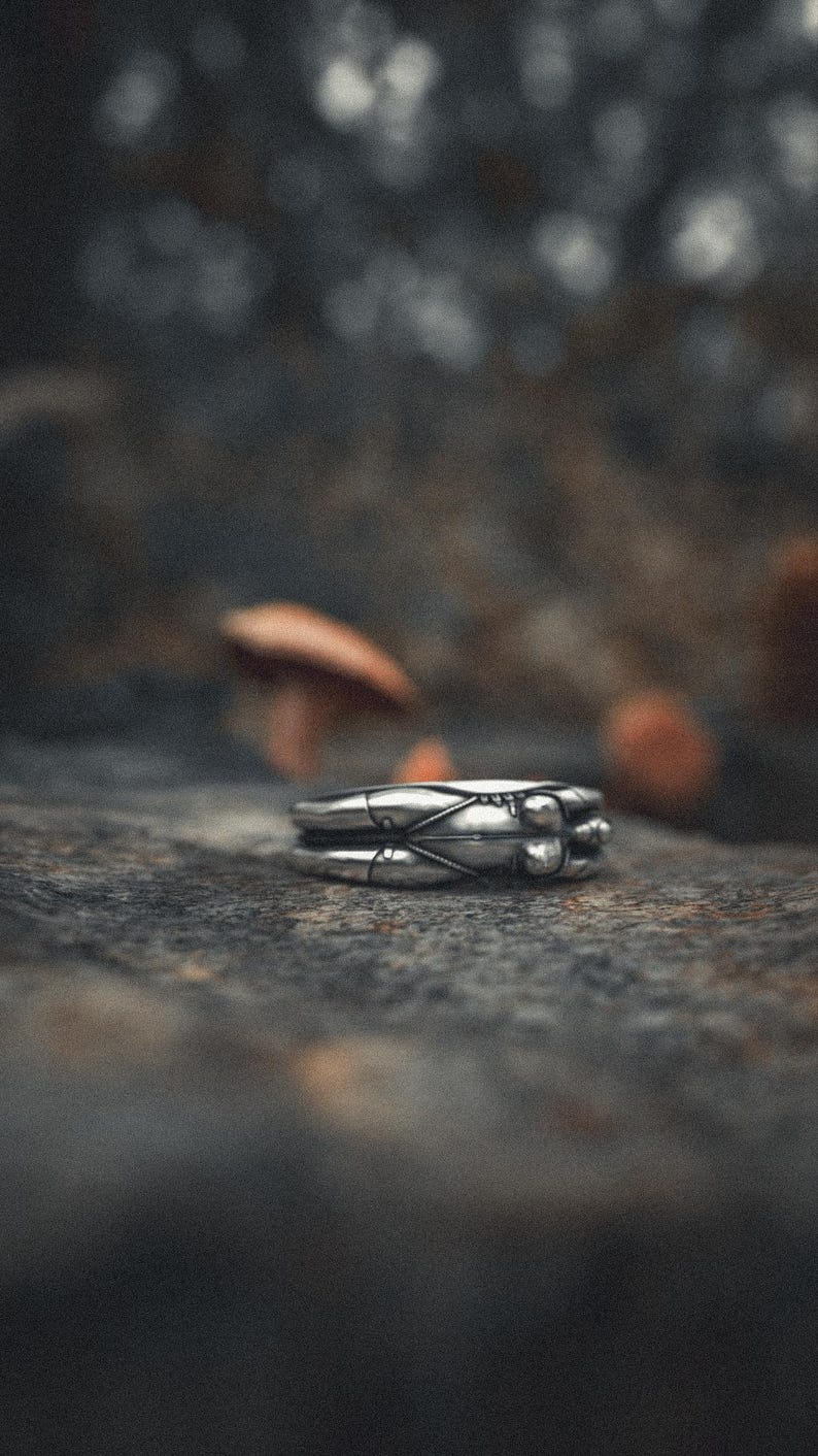 Futuristic Cyborg Female Figure Art Ring Sci-fi Inspired Design 925 ...
