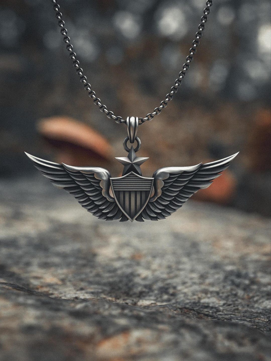 Army Aviator Wings Pendant 925 Sterling Silver | Handcrafted Military ...