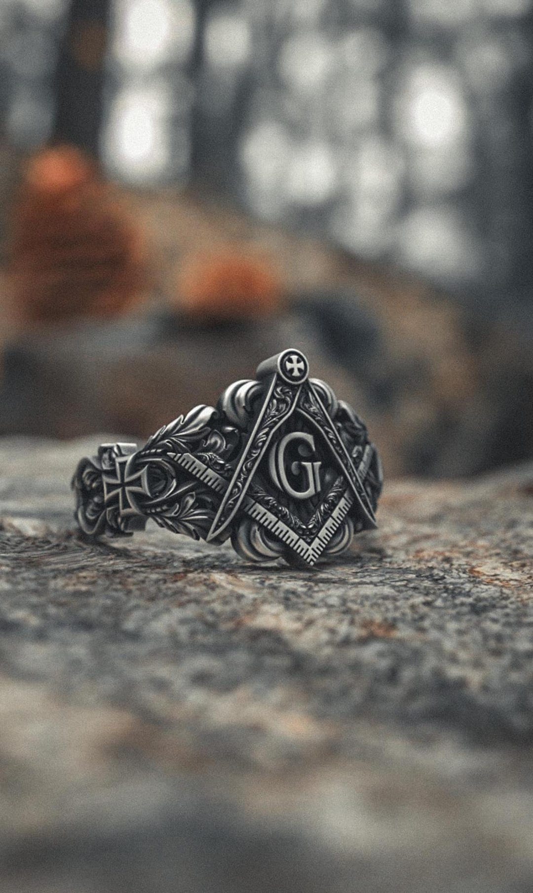 Masonic Ring 925 Sterling Silver Square and Compass Handcrafted ...