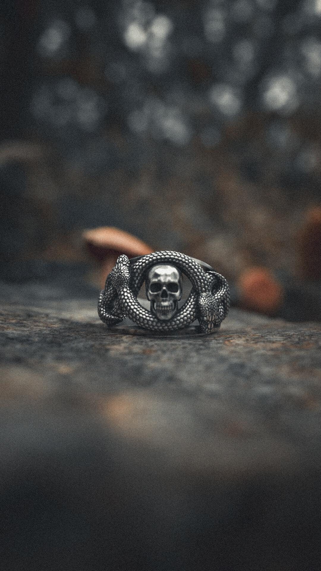 Snake Skull Ring 925 Sterling Silver Serpent Guardian Ring Handcrafted ...