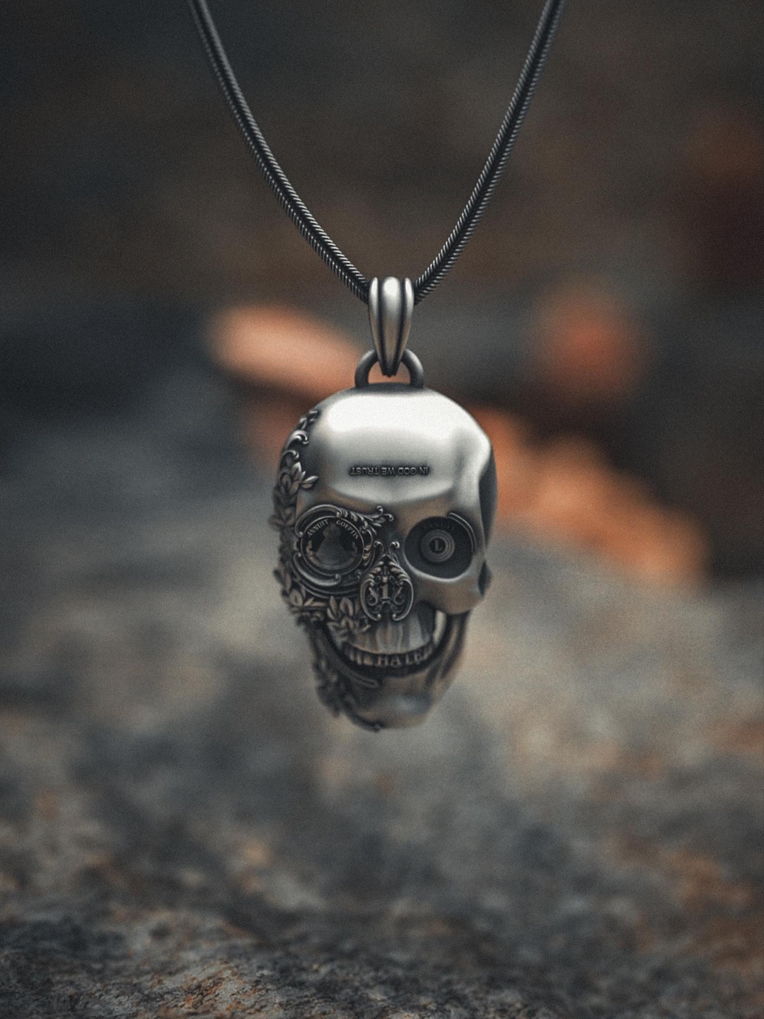 Skull Pendant Necklace 925 Silver Gothic Steampunk Jewelry, Unique ...