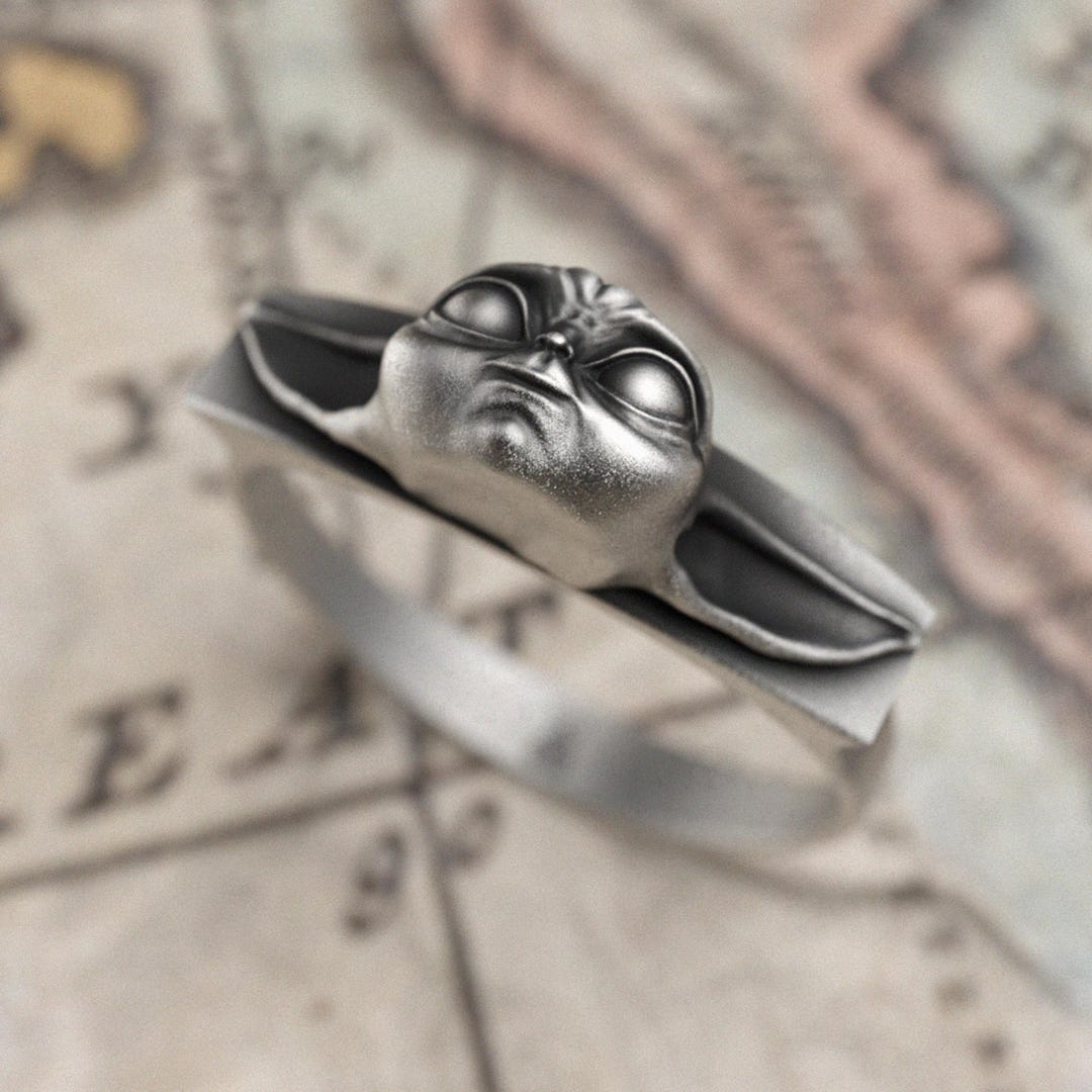 Cute Alien Baby Face Ring, 925 Sterling Silver Handmade Jewelry, Unique ...