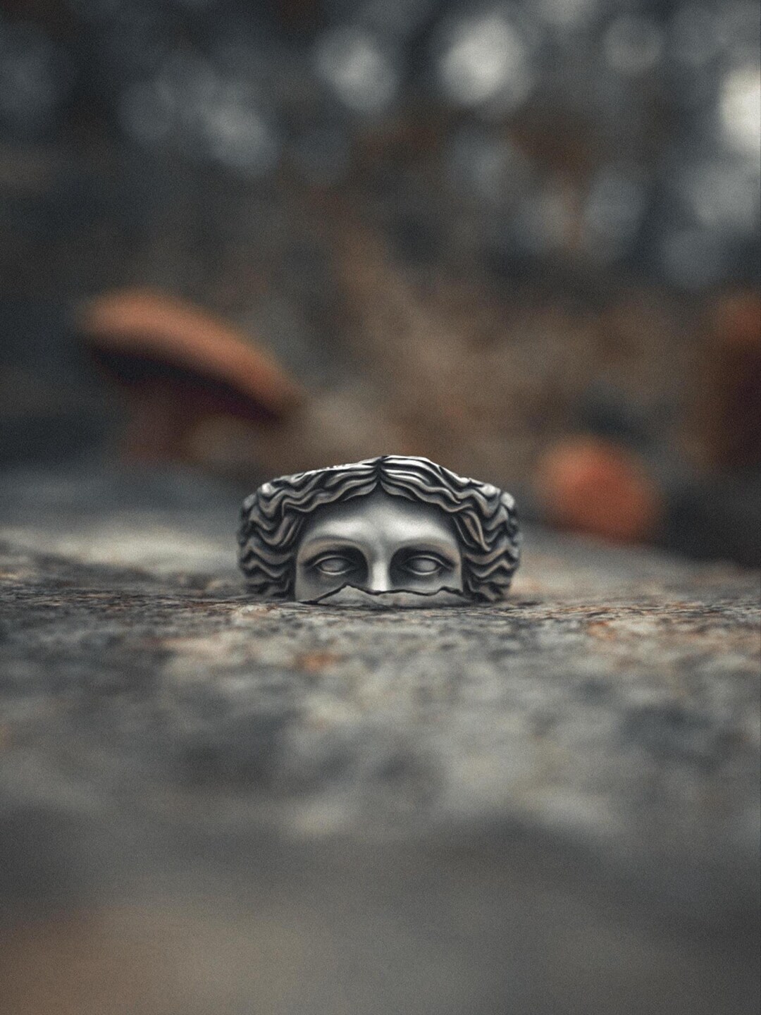 Greek God Ring Sterling Silver 925 - Handmade Ancient Sculpture Face ...