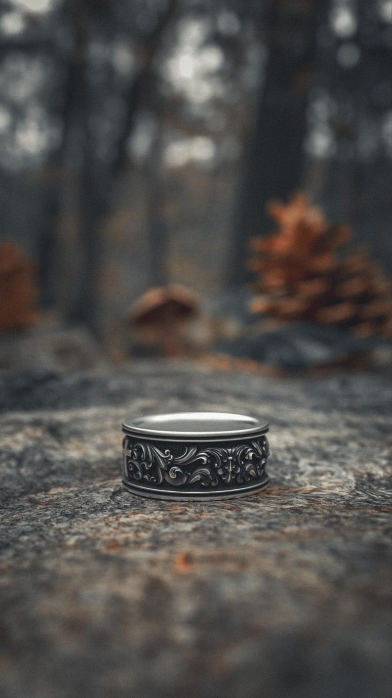 Cross Ring 925 Sterling Silver, Handcrafted Christian Faith Band ...