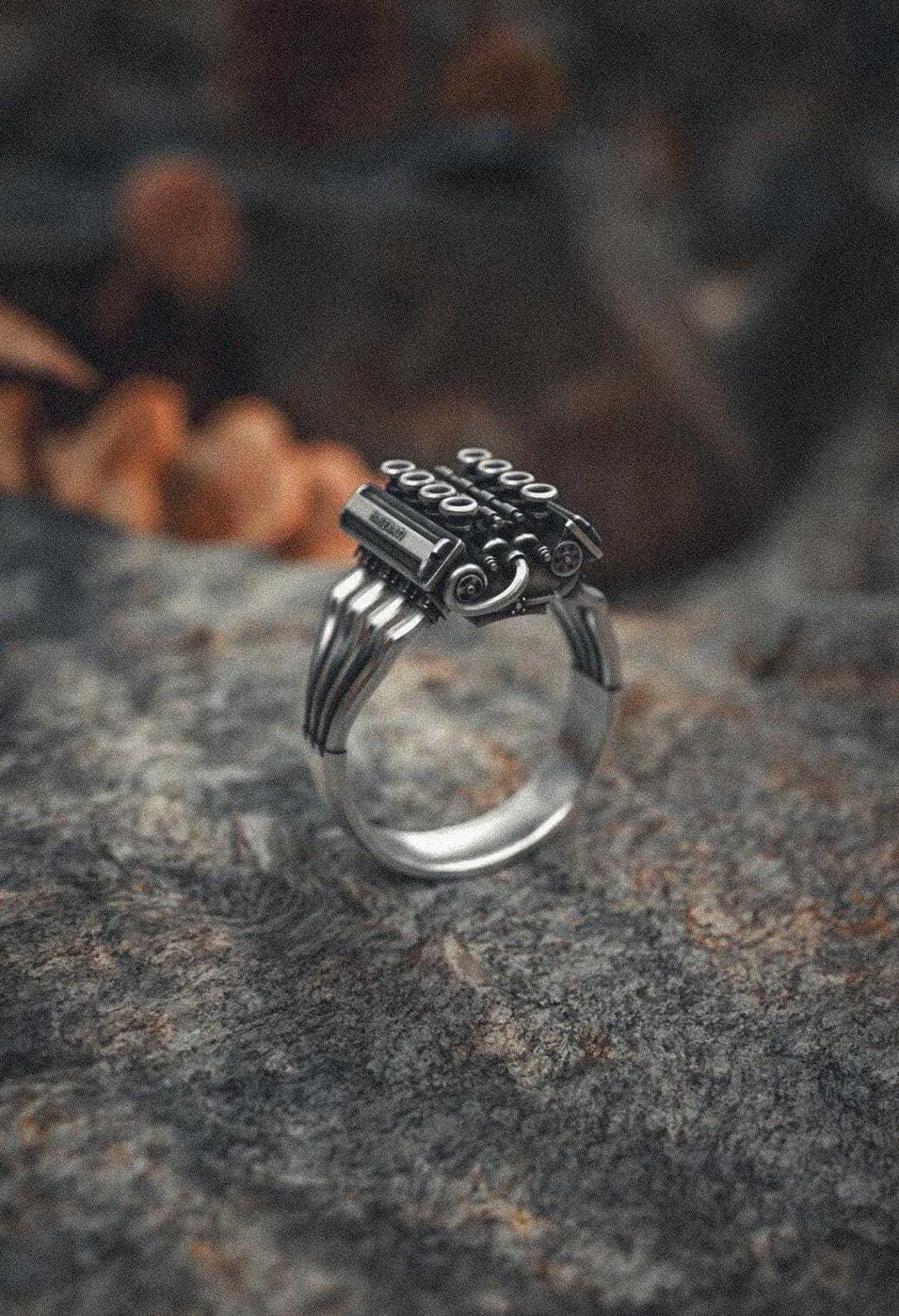 Car Engine Ring Sterling Silver 925 Automotive Jewelry Handmade ...